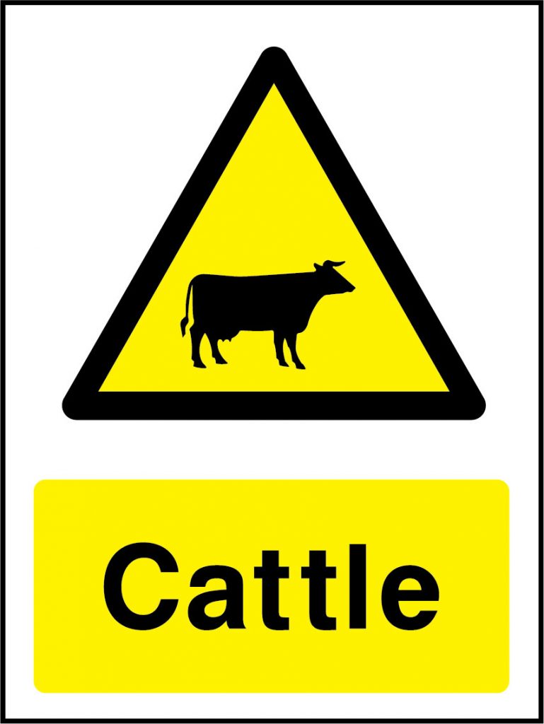 Cattle sign - Countryside & Agriculture > Warning - We Do Safety Signs