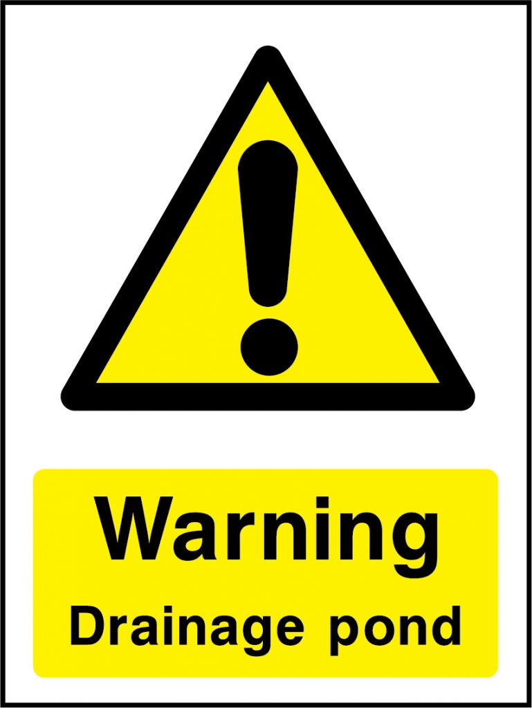 Warning drainage pond sign - Countryside & Agriculture > Warning - We ...