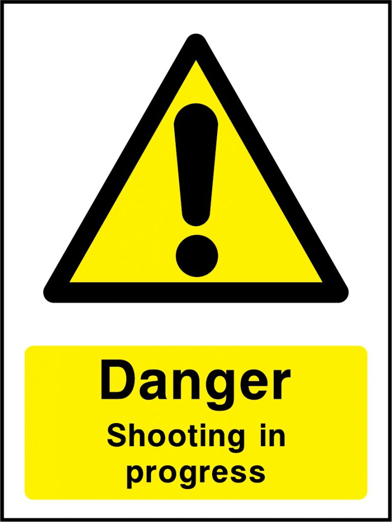Danger shooting in progress sign - Countryside & Agriculture > Warning ...