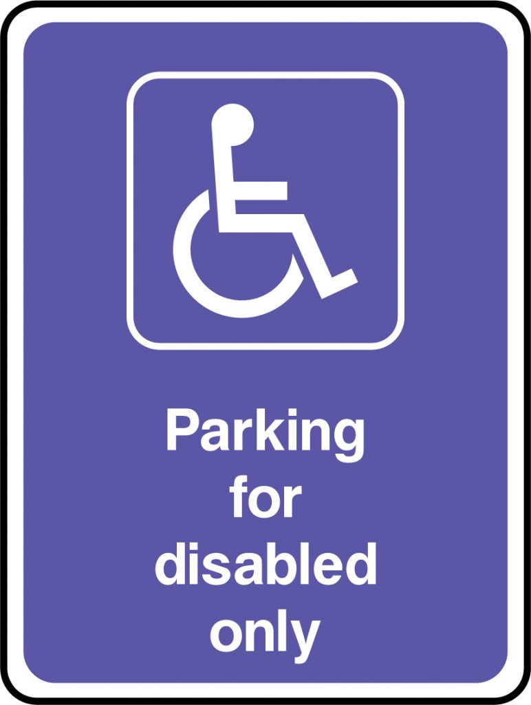 Parking for disabled only sign - DDA Act > Mandatory - We Do Safety Signs