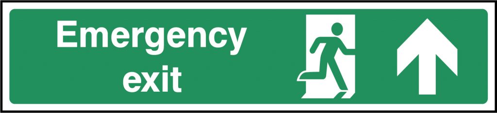 Emergency exit arrow up sign - Emergency Escape > Fire Exit - We Do ...