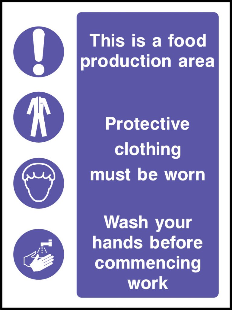 This is a food production area four icons sign - Food Processing ...