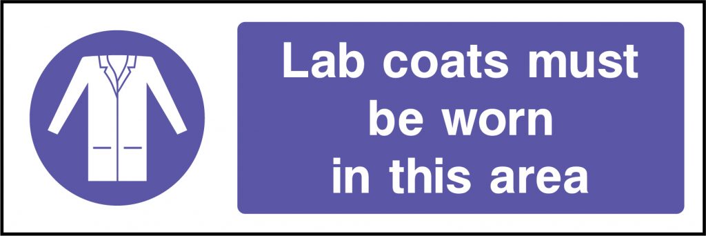 Lab coats must be worn in this area sign - Mandatory Protective ...