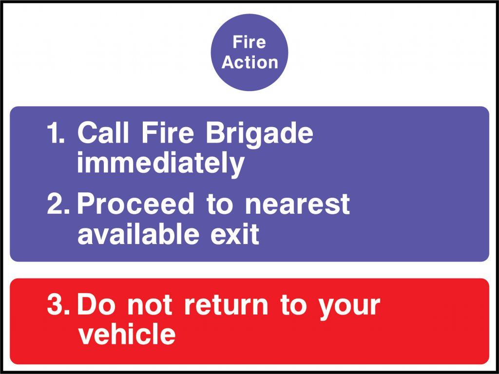 Fire action call fire brigade immediately sign - Parking > Car Park ...