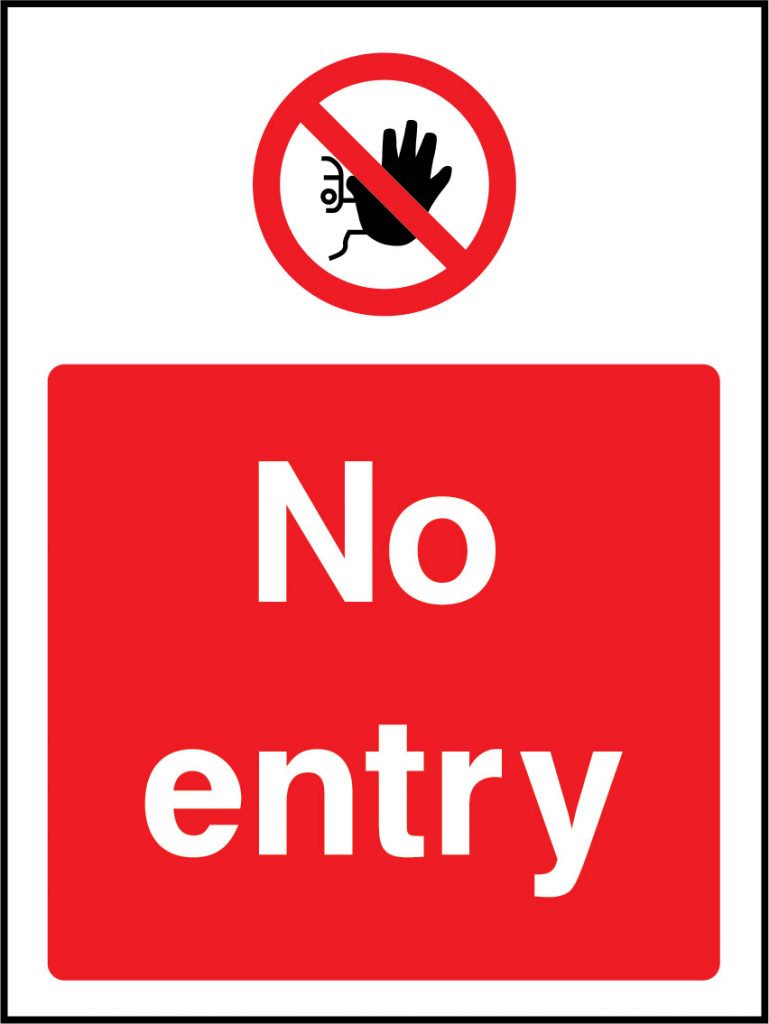 No entry portrait sign - Prohibition Access Restricted - We Do Safety Signs