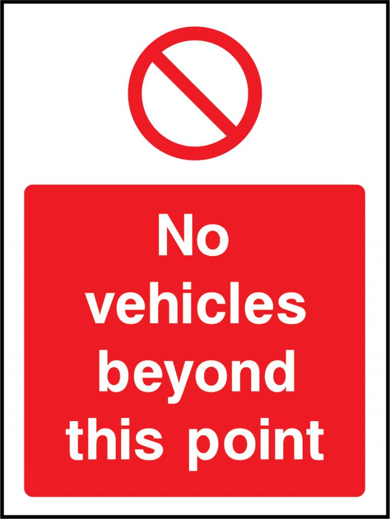 No vehicles beyond this point prohibition portrait sign - Prohibition ...