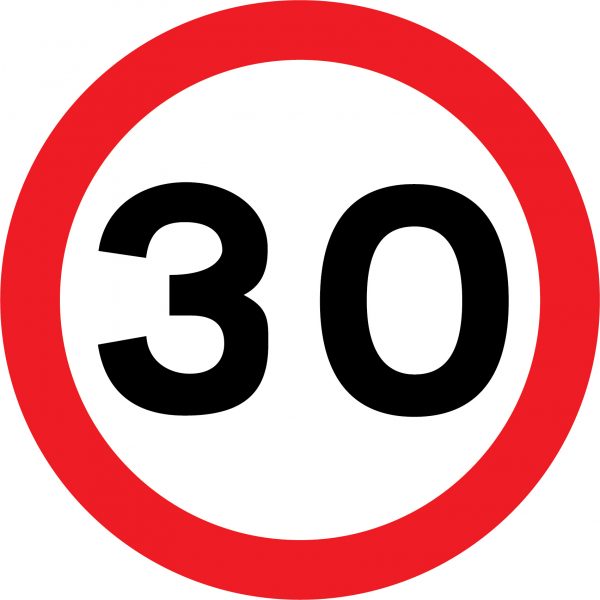 Maximum speed 30 road sign - Road Traffic Regulatory > Prohibition - We ...