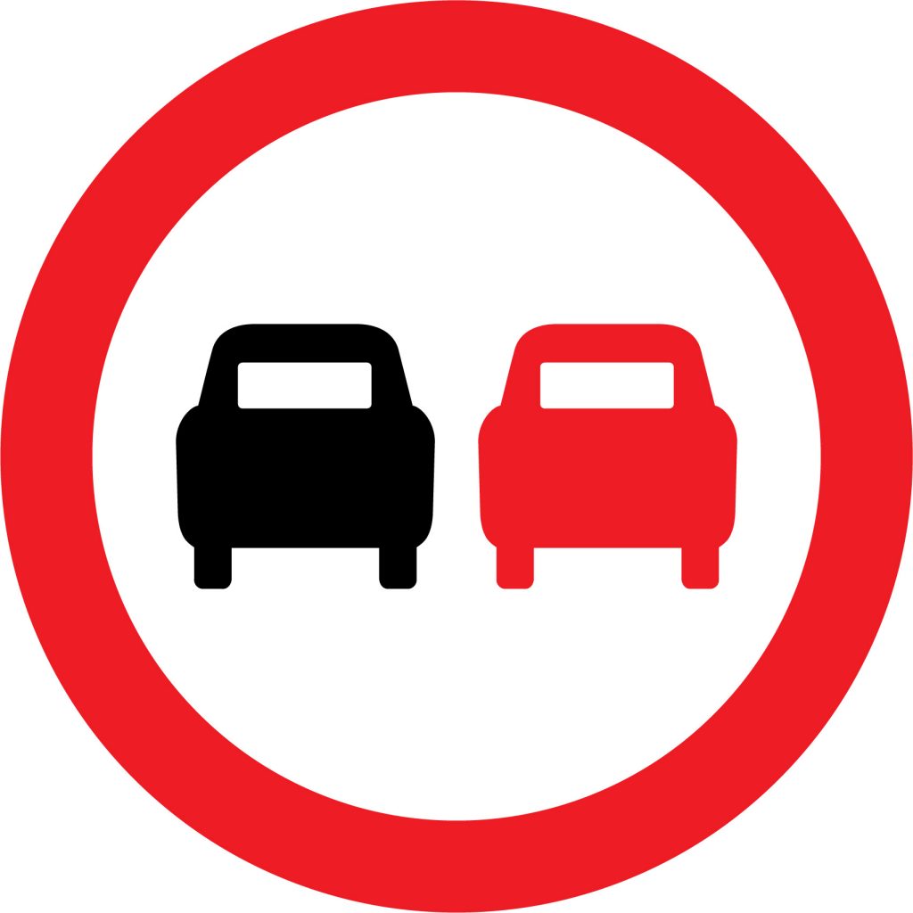 No overtaking road sign - Road Traffic Regulatory > Prohibition - We Do ...