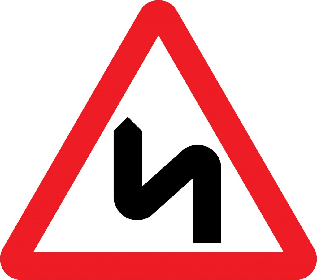 Double bend first to left road sign - Road Traffic Warning - We Do ...
