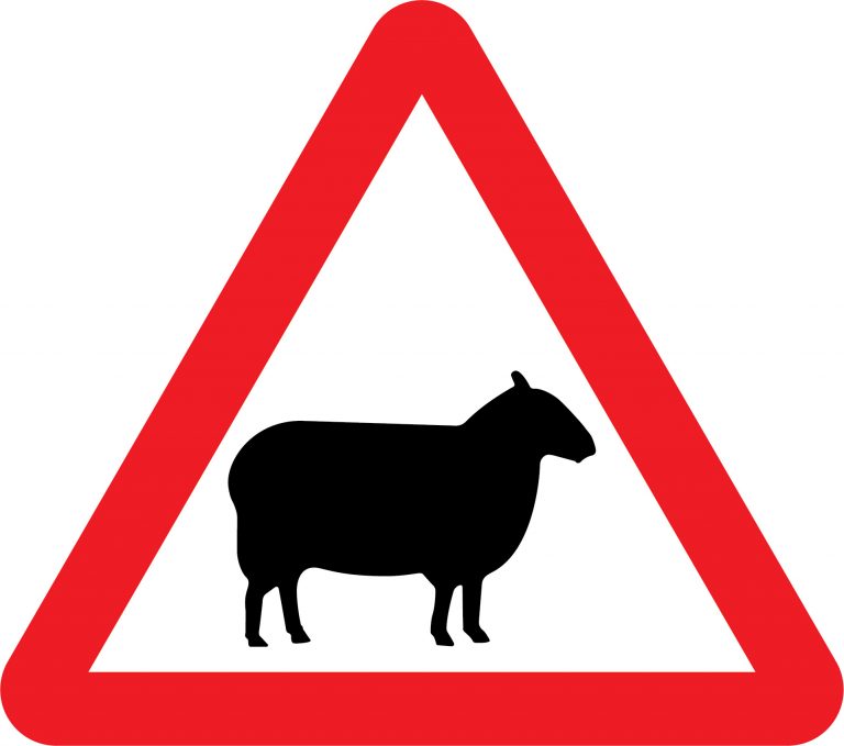 Sheep road sign - Road Traffic Warning - We Do Safety Signs