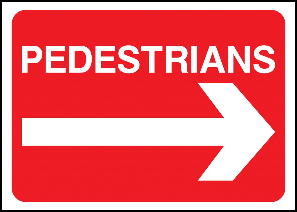 Pedestrians right road sign - Road Traffic Temporary Warning ...