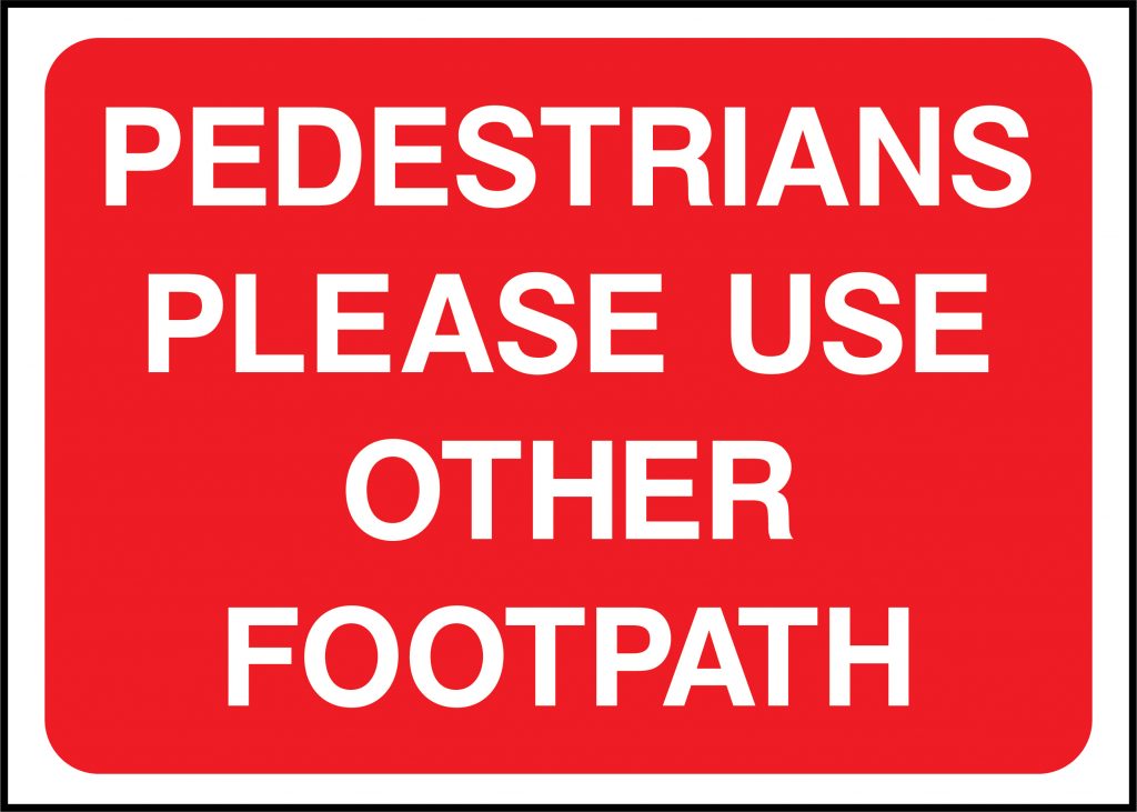 Pedestrians please use other footpath road sign - Road Traffic ...