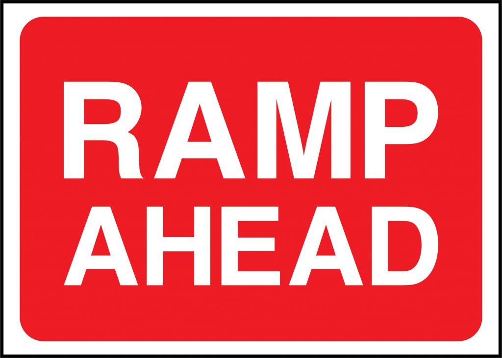 Ramp ahead road sign - Road Traffic Temporary Warning > Information ...