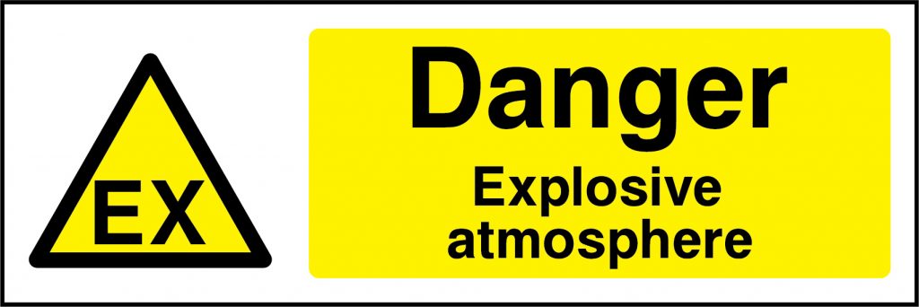 Danger explosive atmosphere EX sign - Warning Chemical Danger ...