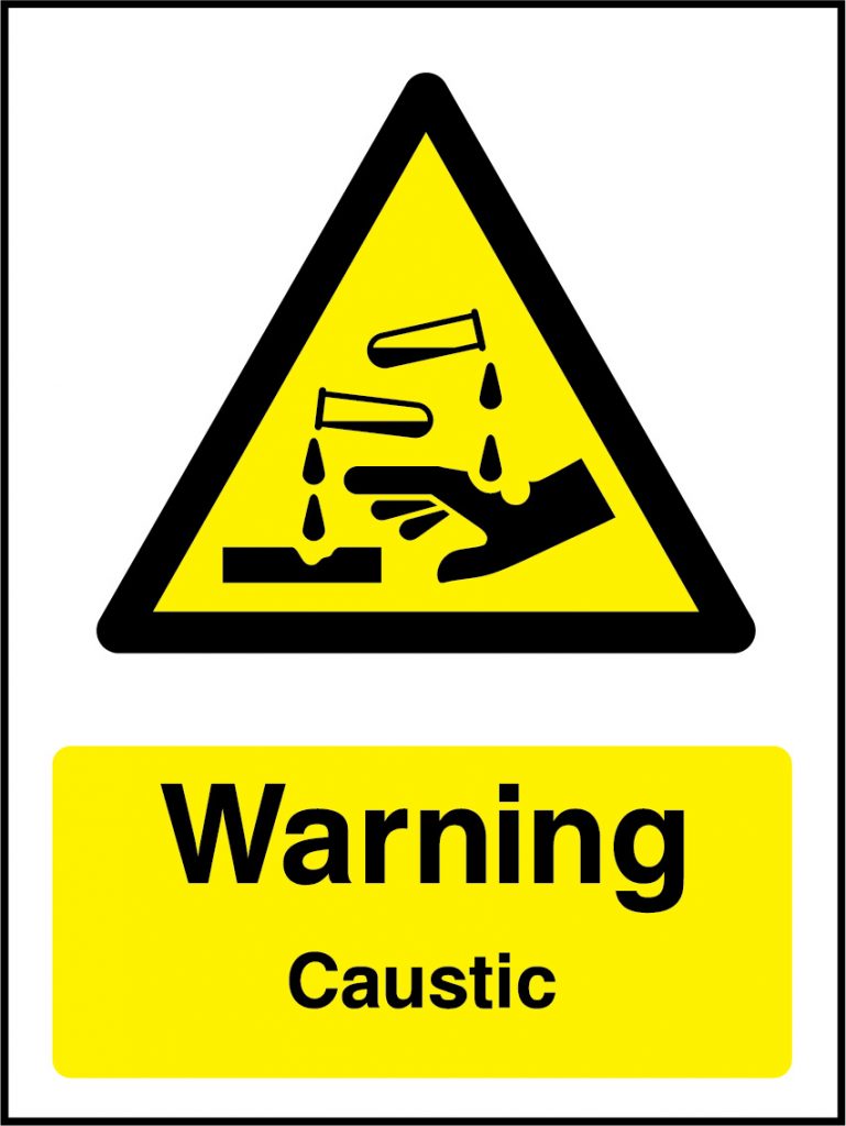 Warning caustic portrait sign - Warning Chemical Danger > Portrait ...