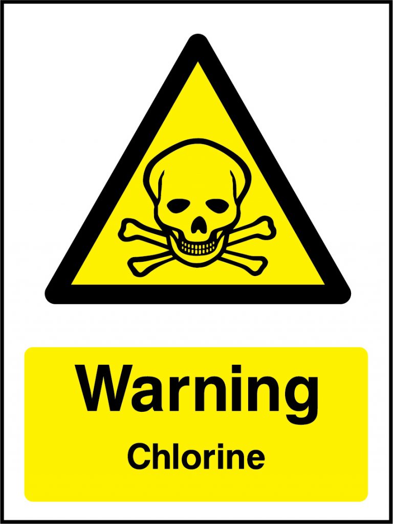 Warning chlorine portrait sign - Warning Chemical Danger > Portrait ...