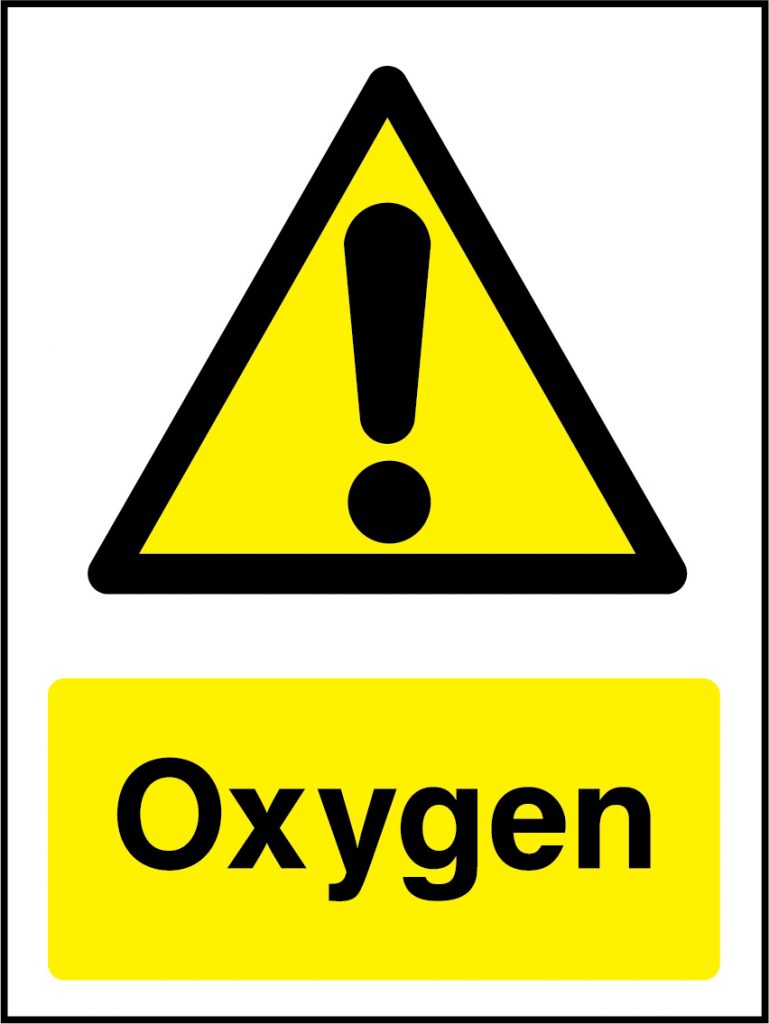 Oxygen portrait sign - Warning Chemical Danger > Portrait Signs - We Do ...