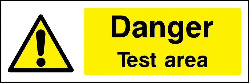 Danger test area machinery hazard sign - Warning Machinery Hazard - We ...