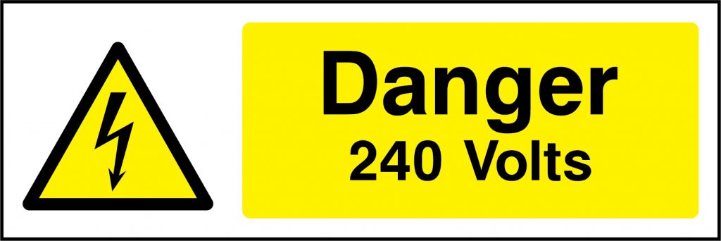 Danger 240 volts sign - Warning Electrical Hazard > Landscape Signs ...