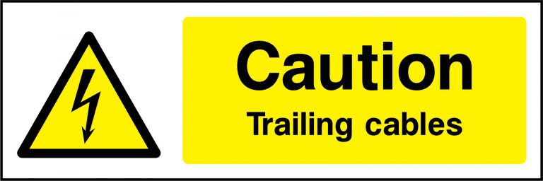 Caution trailing cables sign - Warning Electrical Hazard > Landscape ...