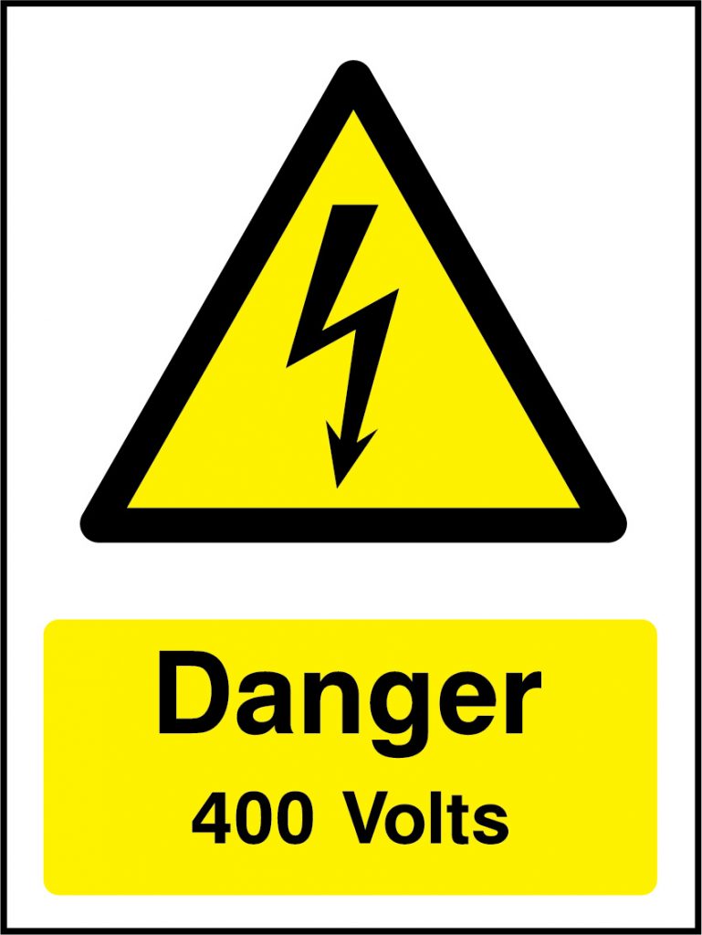 Danger 400 volts portrait sign - Warning Electrical Hazard > Portrait ...