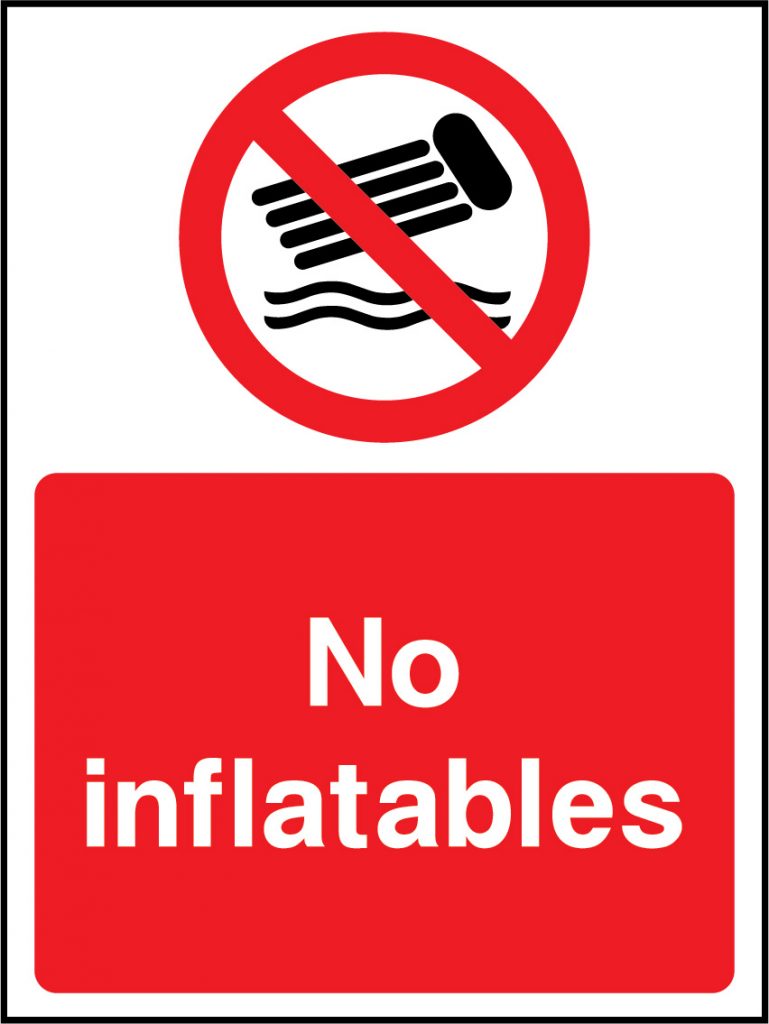 No inflatables sign - Water Safety > Prohibition - We Do Safety Signs