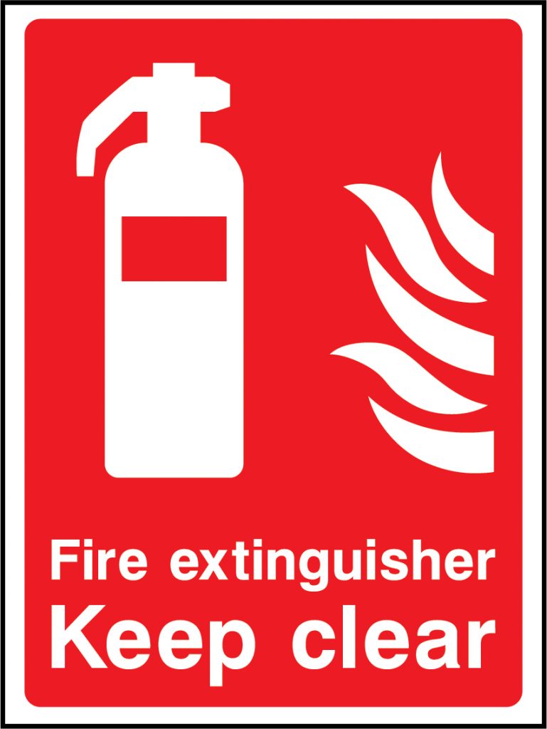 Fire extinguisher keep clear sign - Fire Equipment > Fire Fighting ...